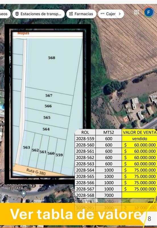Terreno en Venta en María Pinto, Anselmo alarcon 374