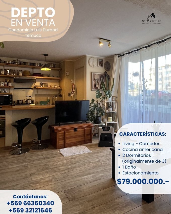 Departamento en Venta en Temuco, Avenida Luis Durand 04151, Temuco ...