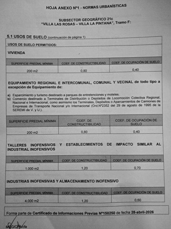Sitio en Venta en La Pintana, Sitio calle miguel angel con juanita